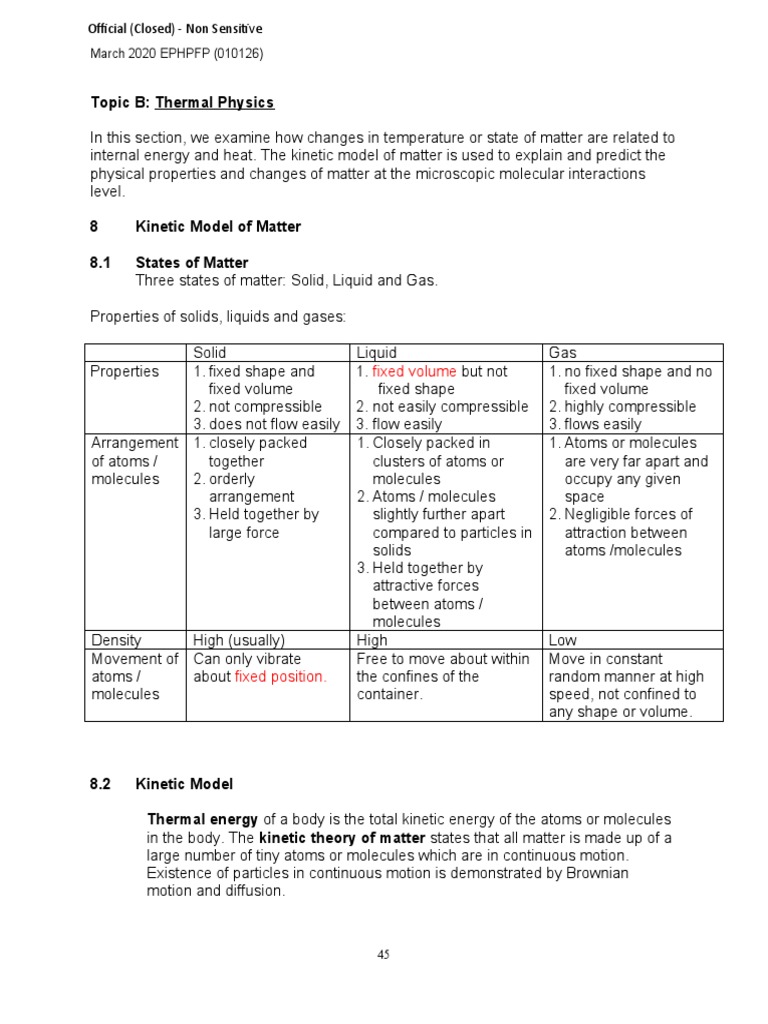 B Thermal Physics | PDF | Gases | Evaporation