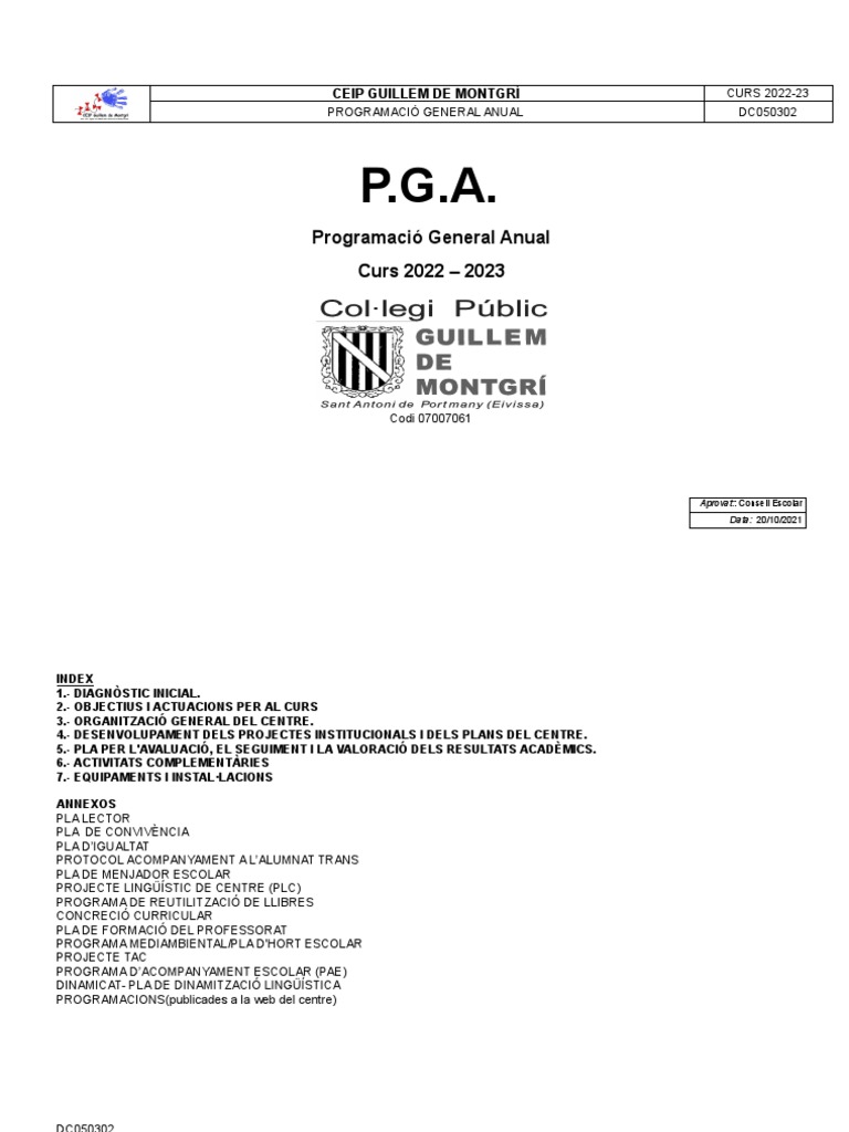 Pga 2022-2023 | PDF