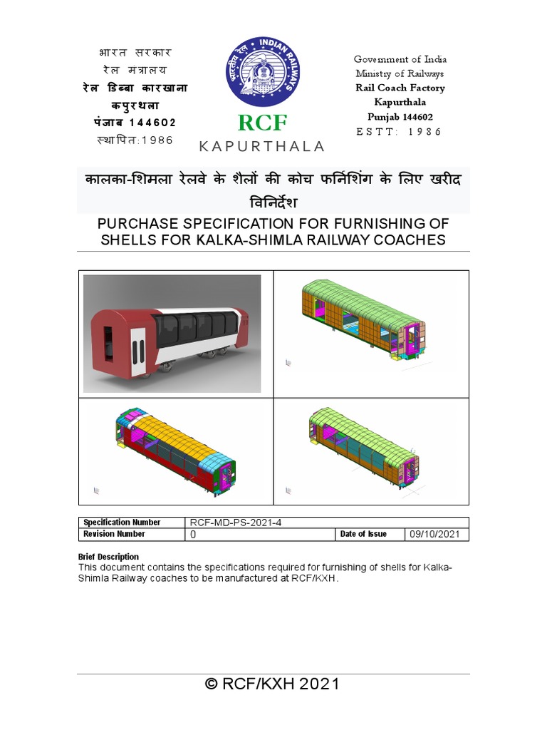 RCF-MD-PS-2021-4 Purchase Specification For Furnishing of NG Coaches ...