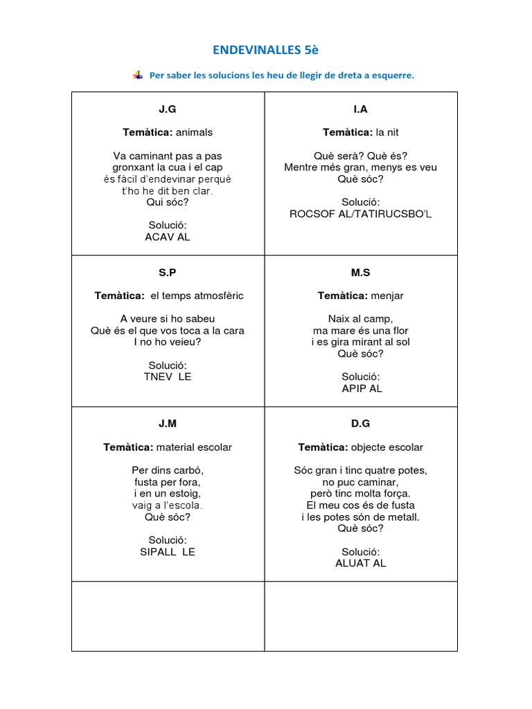 ENDEVINALLES 5é | PDF