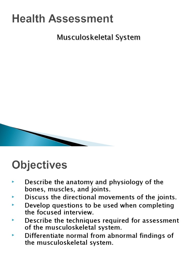 Musculoskeletal Assessment Guide | PDF | Anatomical Terms Of Motion ...