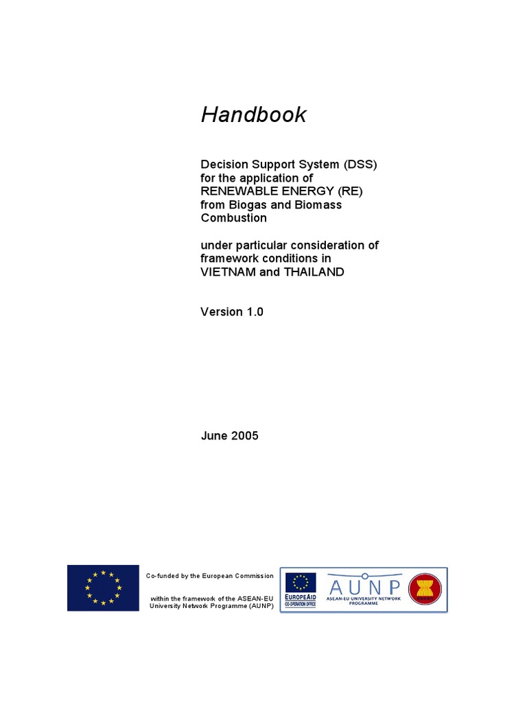 Handbook Decision Support System For The Application of RE Drom Biogas ...