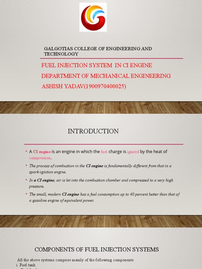 Galgotias College of Engineering and Technology | PDF | Fuel Injection | Internal Combustion Engine