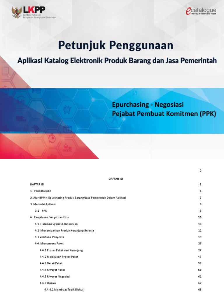 Petunjuk Penggunaan Aplikasi Epurchasing Katalog Elektronik Ppk 30