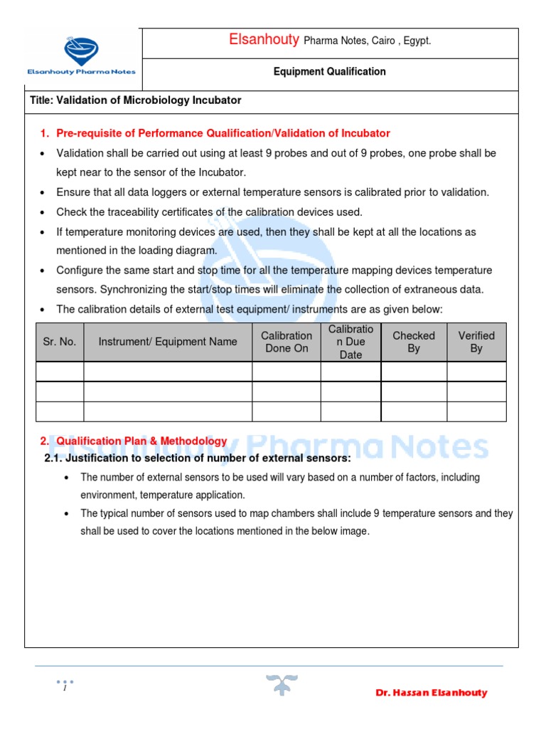 Microbiology Incubator Validation Protocol | PDF | Calibration ...