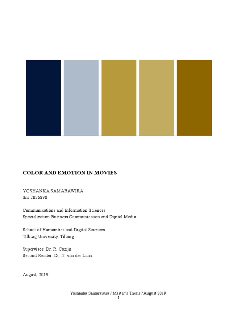 Color and Emotion in Movies | PDF | Emotions | Experience