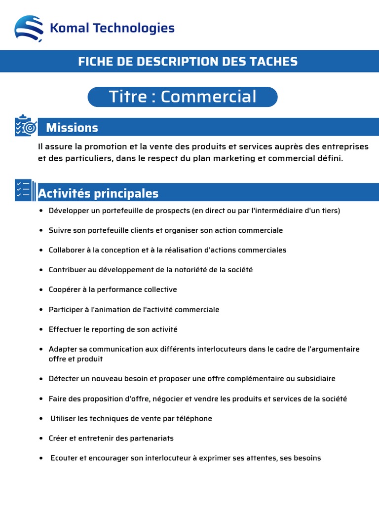 Fiche de Description de Taches | PDF