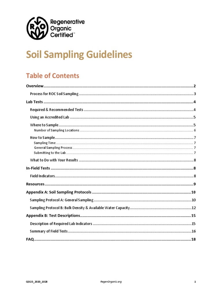 ROC Soil Sampling Guidelines | PDF | Soil | Nutrients