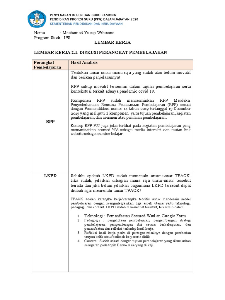 Lembar Kerja Dan RTL Sesi - Unit #2 | PDF