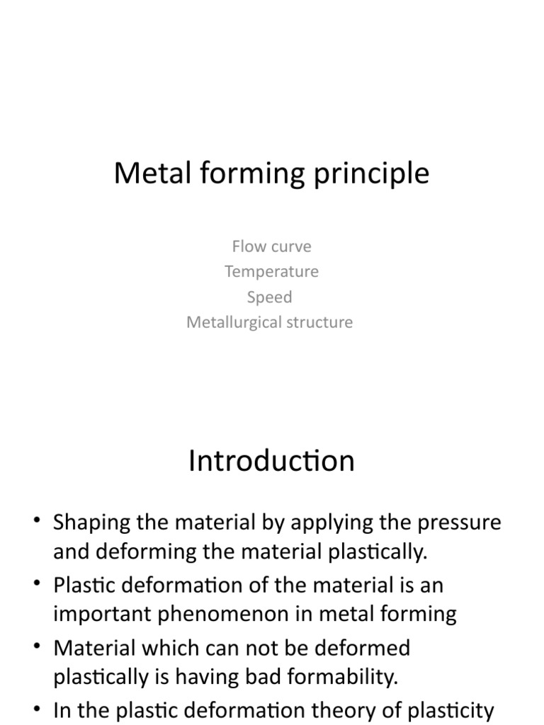 Metal Forming: Plasticity & Flow | PDF | Deformation (Engineering ...