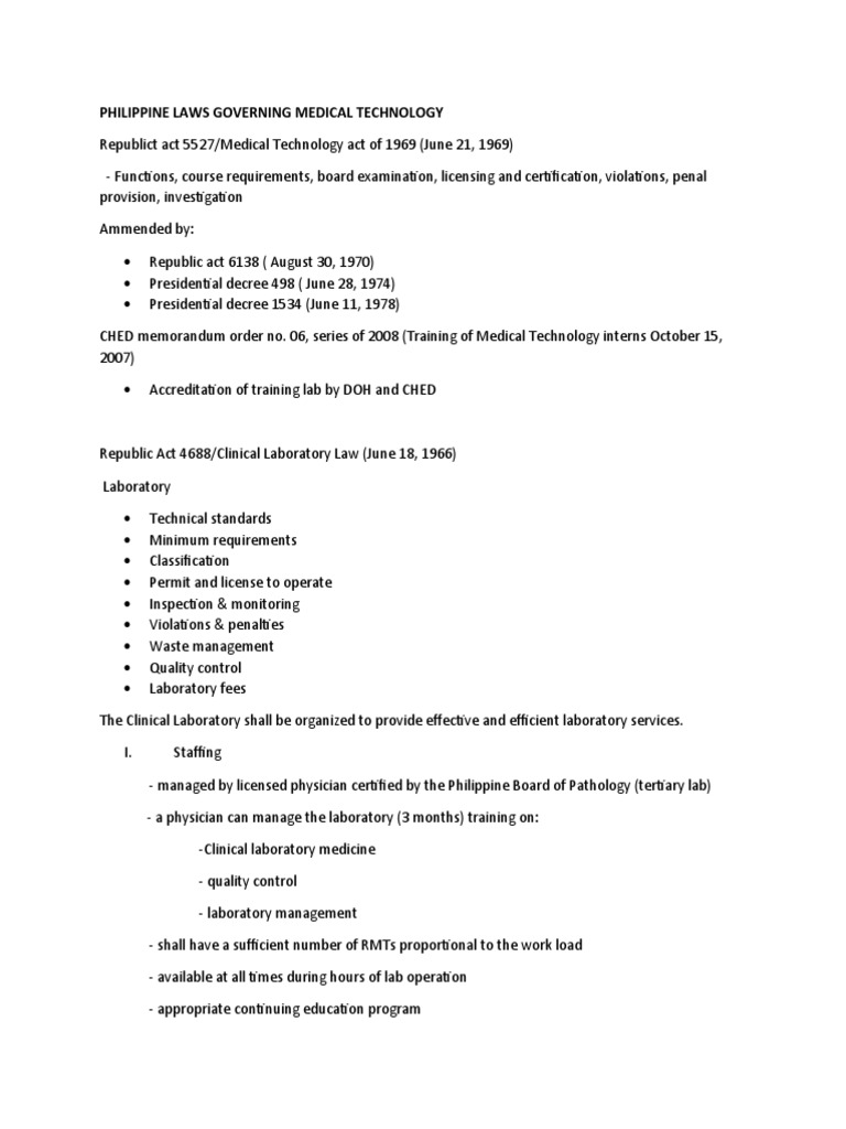 The Comprehensive Legal Framework Governing Medical Technology Practice ...