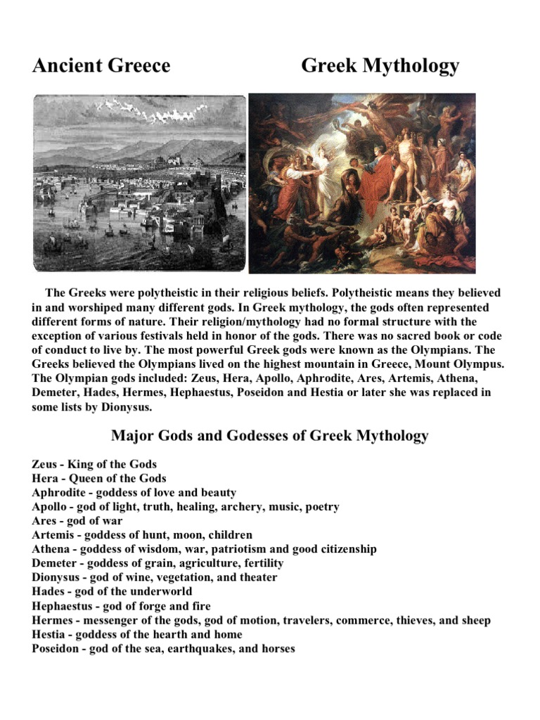 Ancient Greece Greek Mythology | PDF | Classics