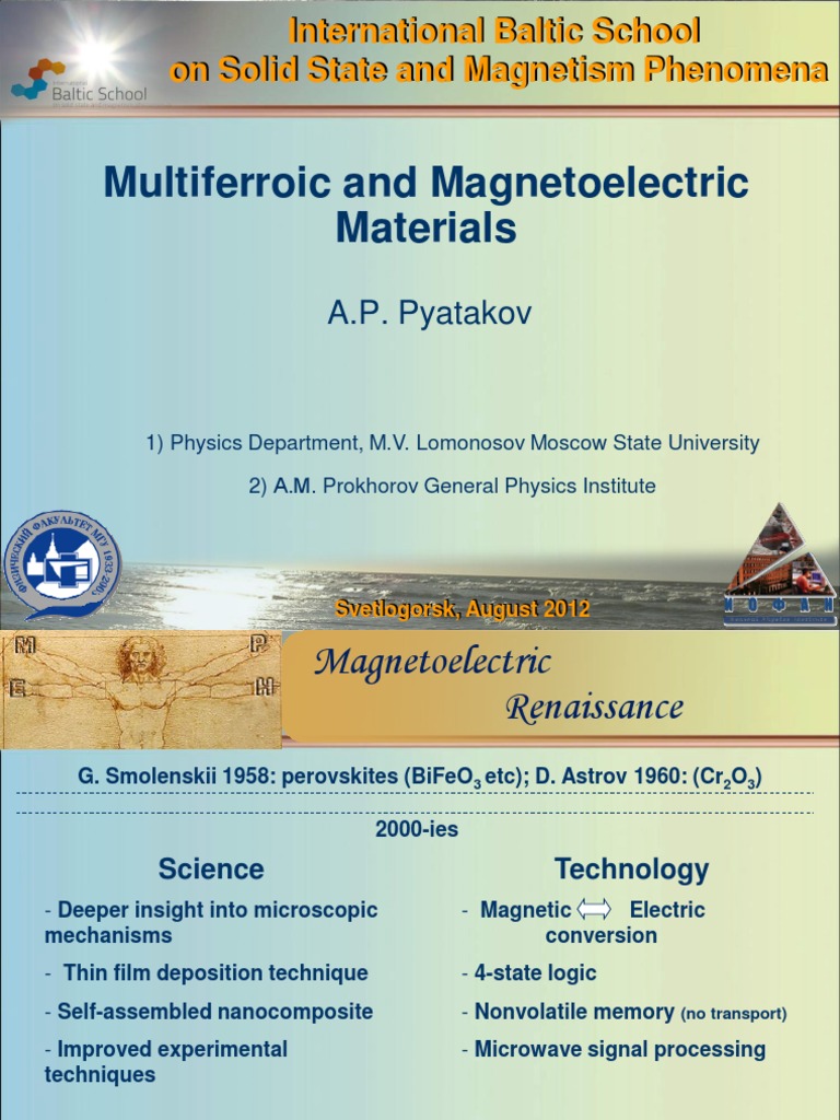 Magnetoelectric Materials Overview | PDF | Chemical Product Engineering ...
