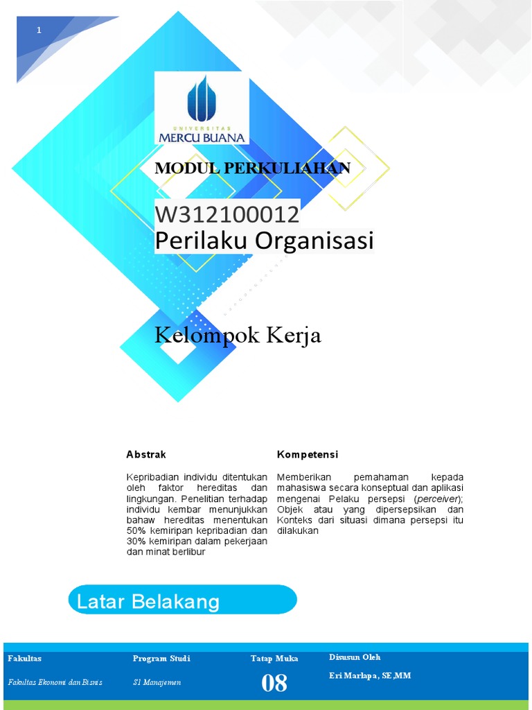 Perilkau Organisasi Modul 08 | PDF | Karier & Perkembangan