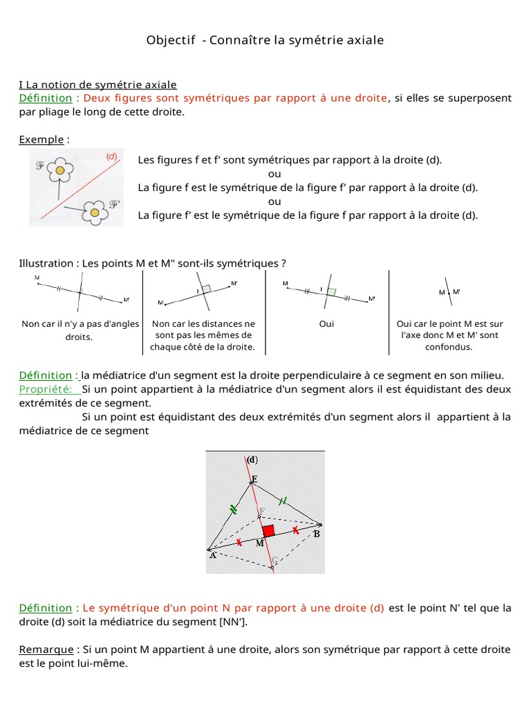 Comprendre la symétrie axiale | PDF | Perpendicularité | Géométrie