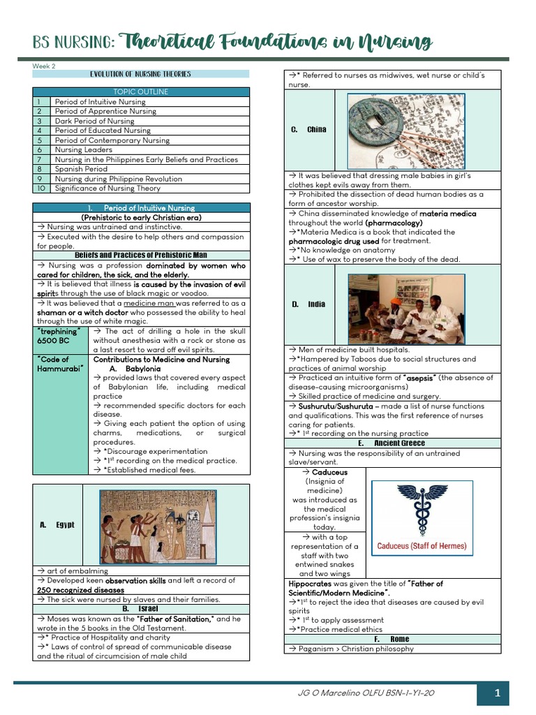 Week 2 Lec. NCMA110. Evolution of Nursing | PDF | Nursing | Medicine