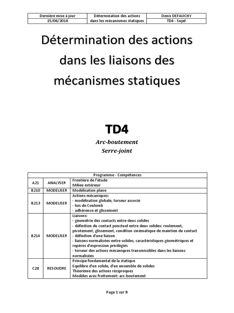 Td4 Arc Boutement Serre Joint | PDF