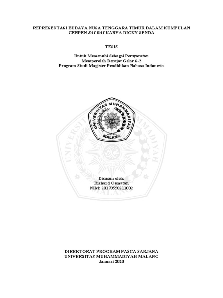 Budaya NTT dalam Cerpen Sai Rai Dicky Senda | PDF