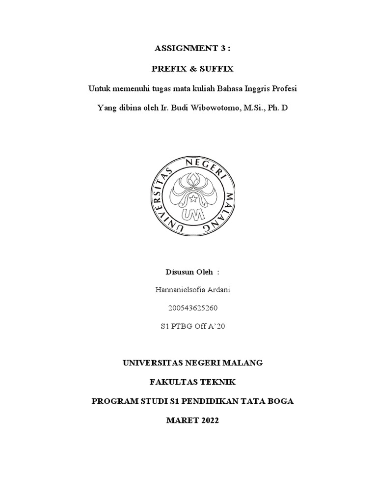 Assignment Prefix and Suffix | PDF