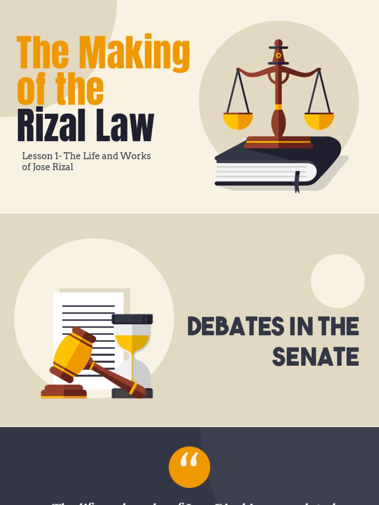 Lesson 1 - The Making of The Rizal Law | PDF | Philippines