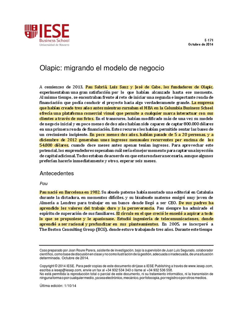 Olapic Migrando El Modelo de Negocio 1 | PDF