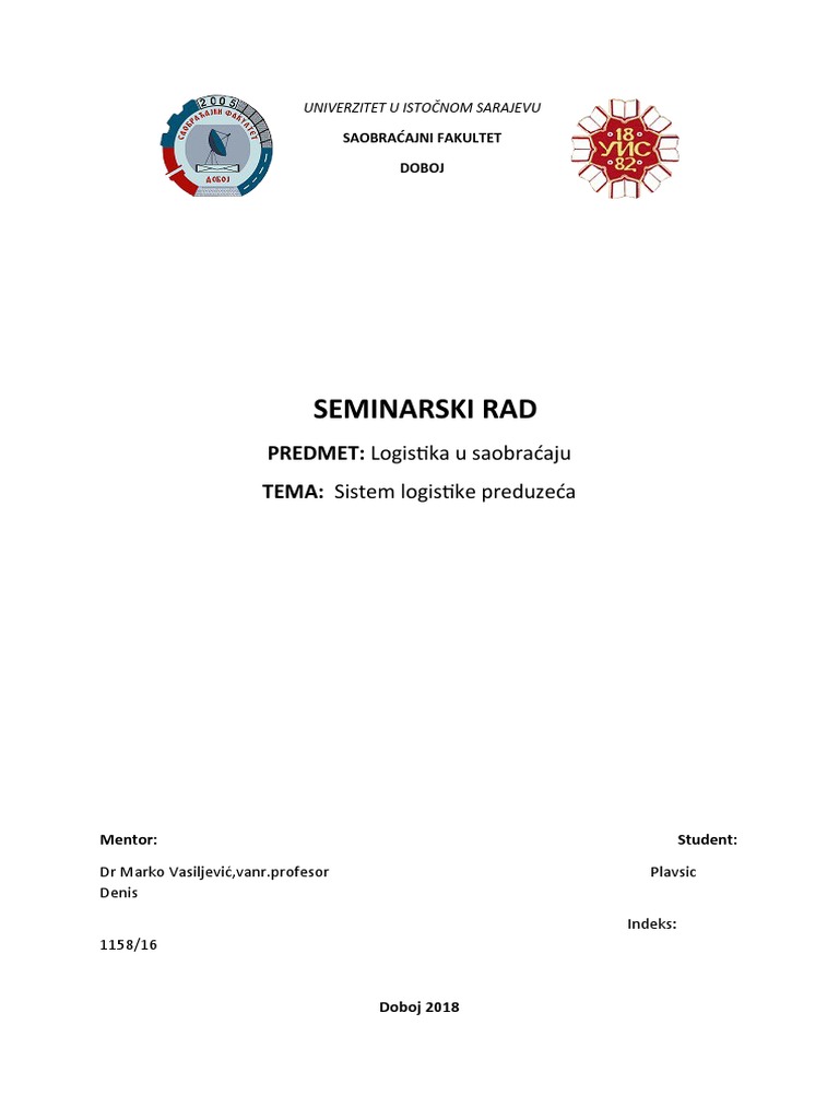 Sistem Logistike Preduzeća | PDF