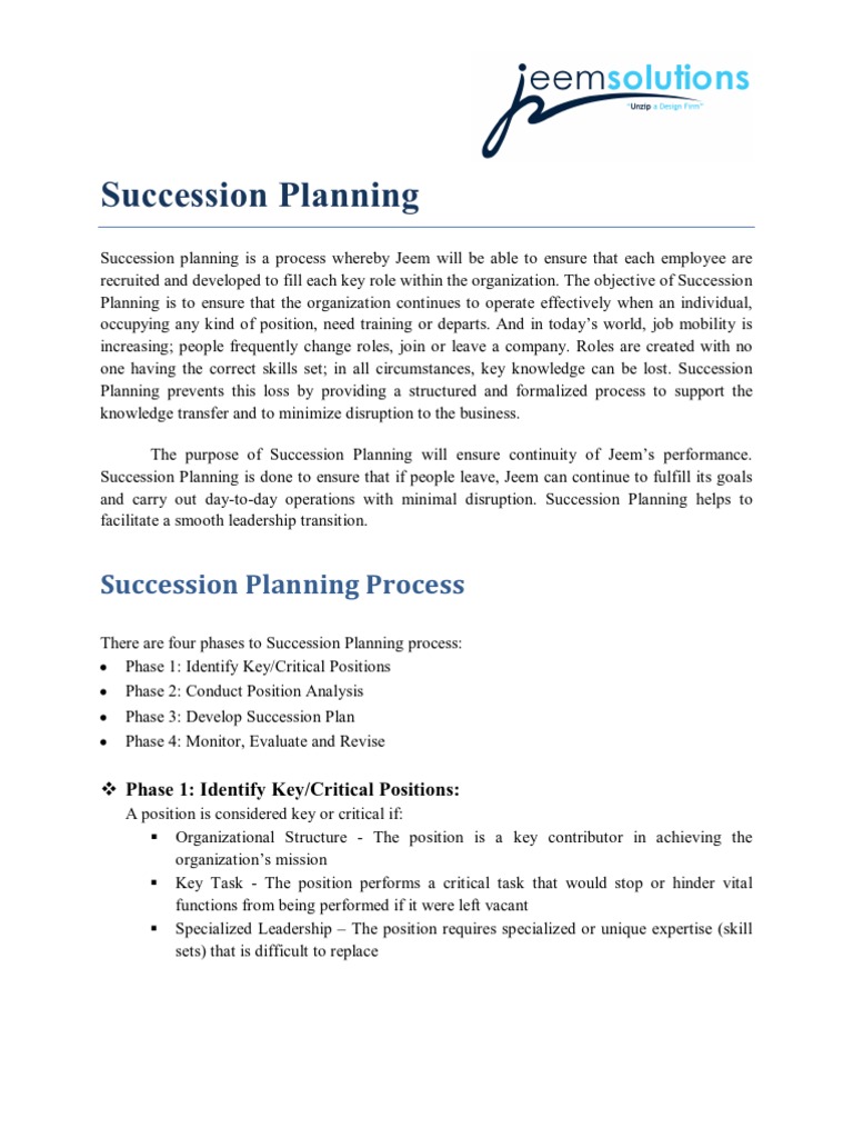 Succession Planning 2.0 | PDF | Succession Planning | Competence (Human ...