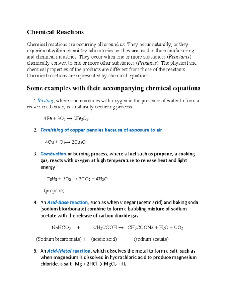 Chemical Reactions Year 8 | Download Free PDF | Chemical Reactions | Redox