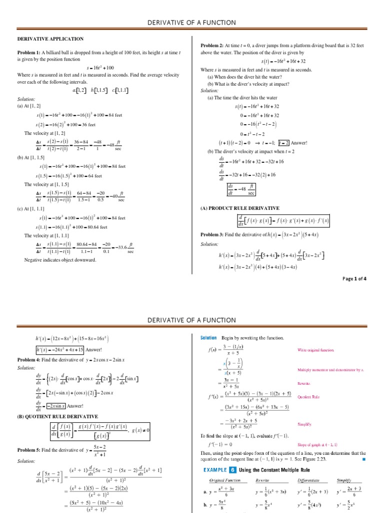 CH2-C - Derivative of A Function | PDF | Derivative | Trigonometric ... CH2-C - Derivative of A Function | PDF | Derivative | Trigonometric ...