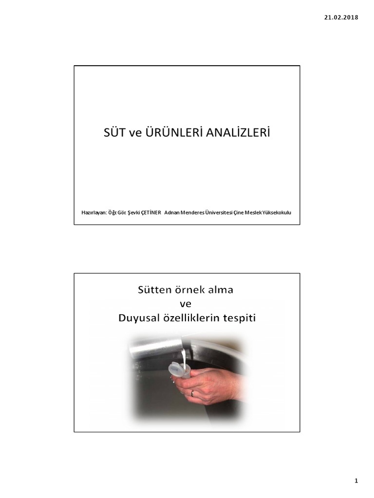 Sut Ve Urunleri Analizleri | PDF