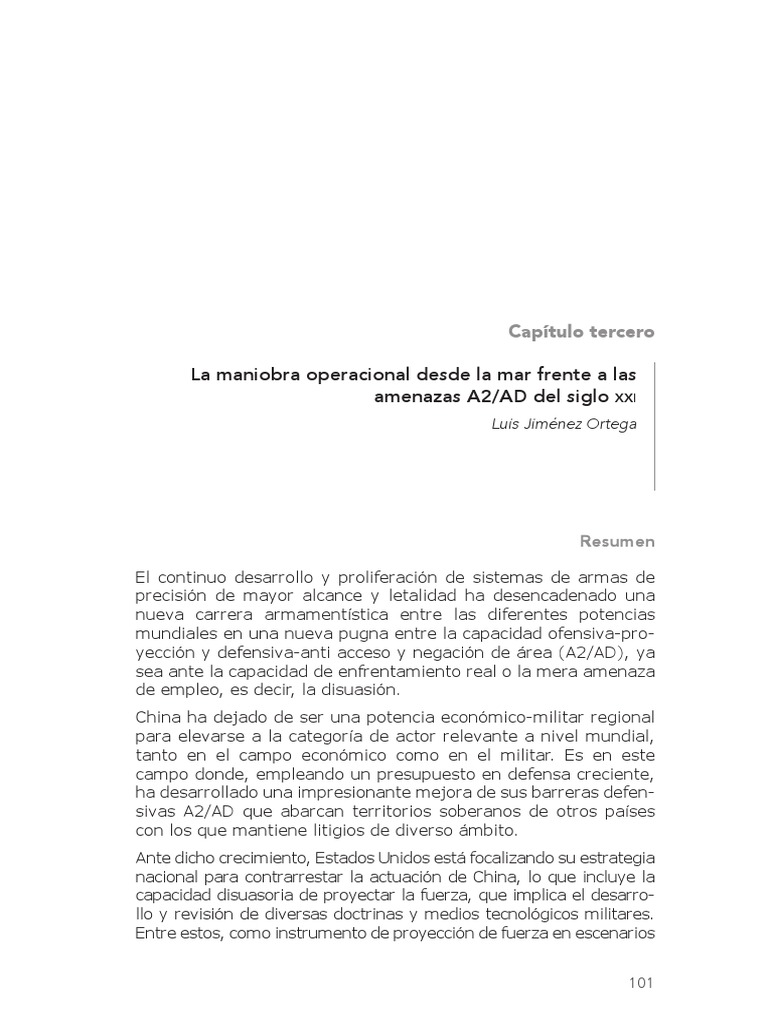 La Maniobra Operacional Desde La Mar Frente A Las Amenazas A2AD Del ...