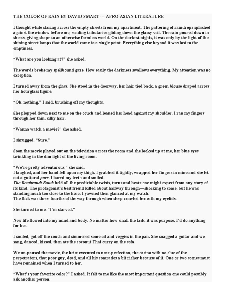 The Color of Rain and its Hidden Meanings | PDF