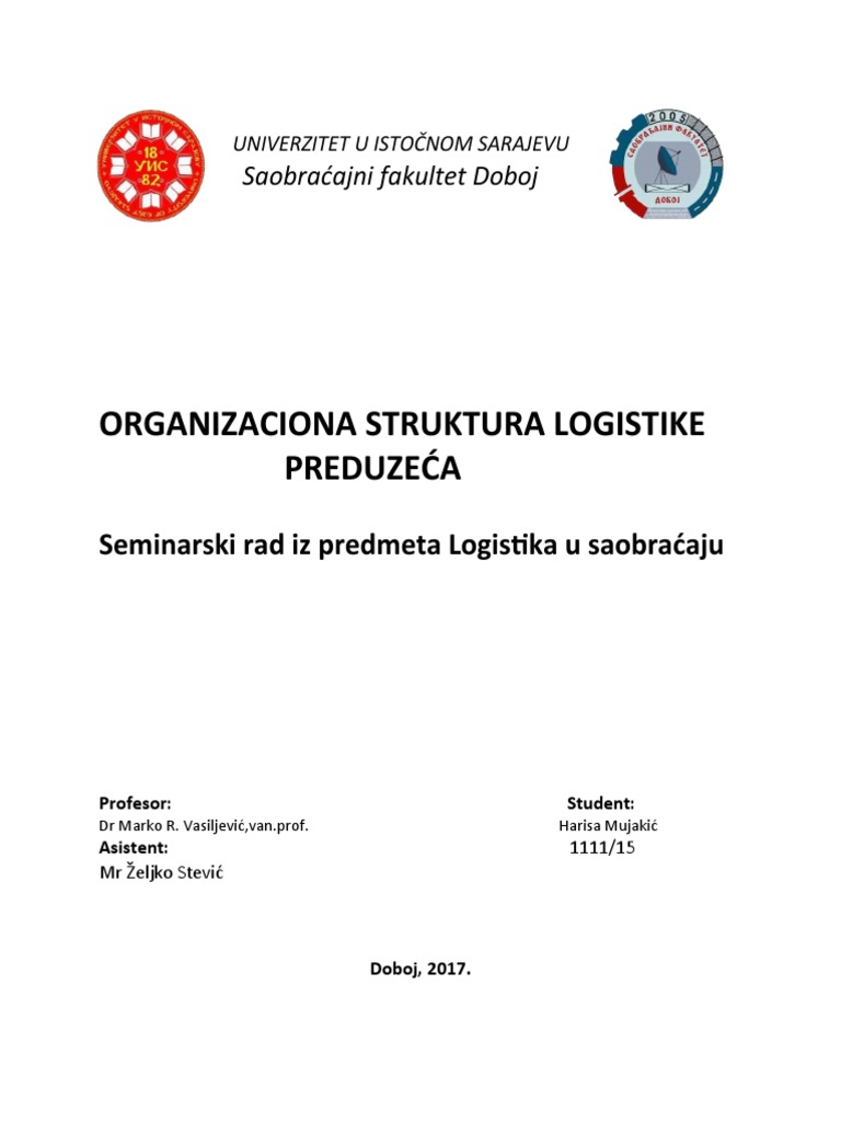 Organizaciona Struktura Logistike Preduzeca | PDF