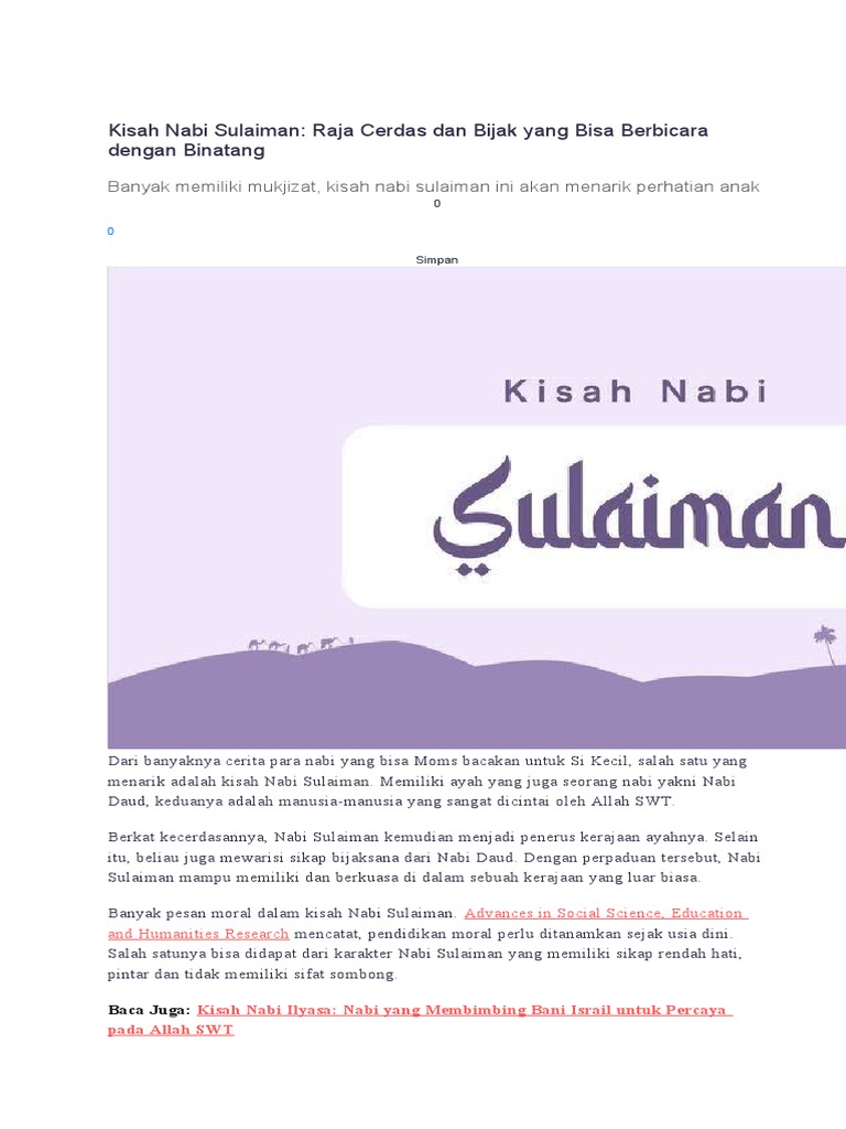 Kisah Nabi Sulaiman | PDF