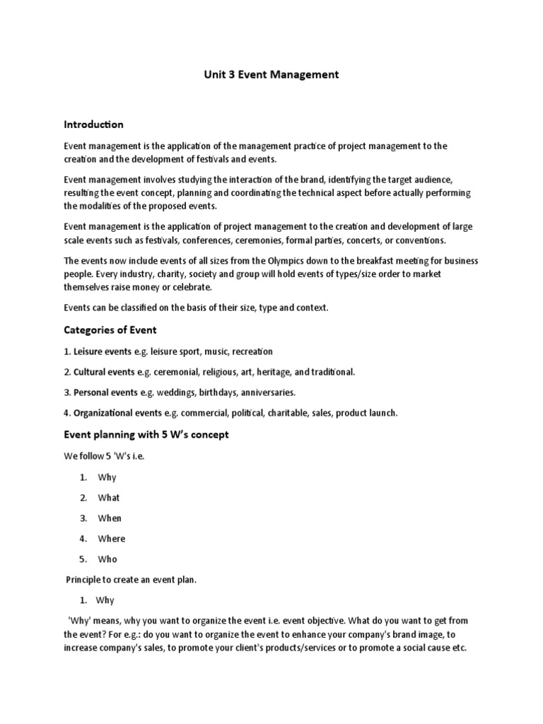 Unit 3 Event Management | PDF | Target Audience | Brand