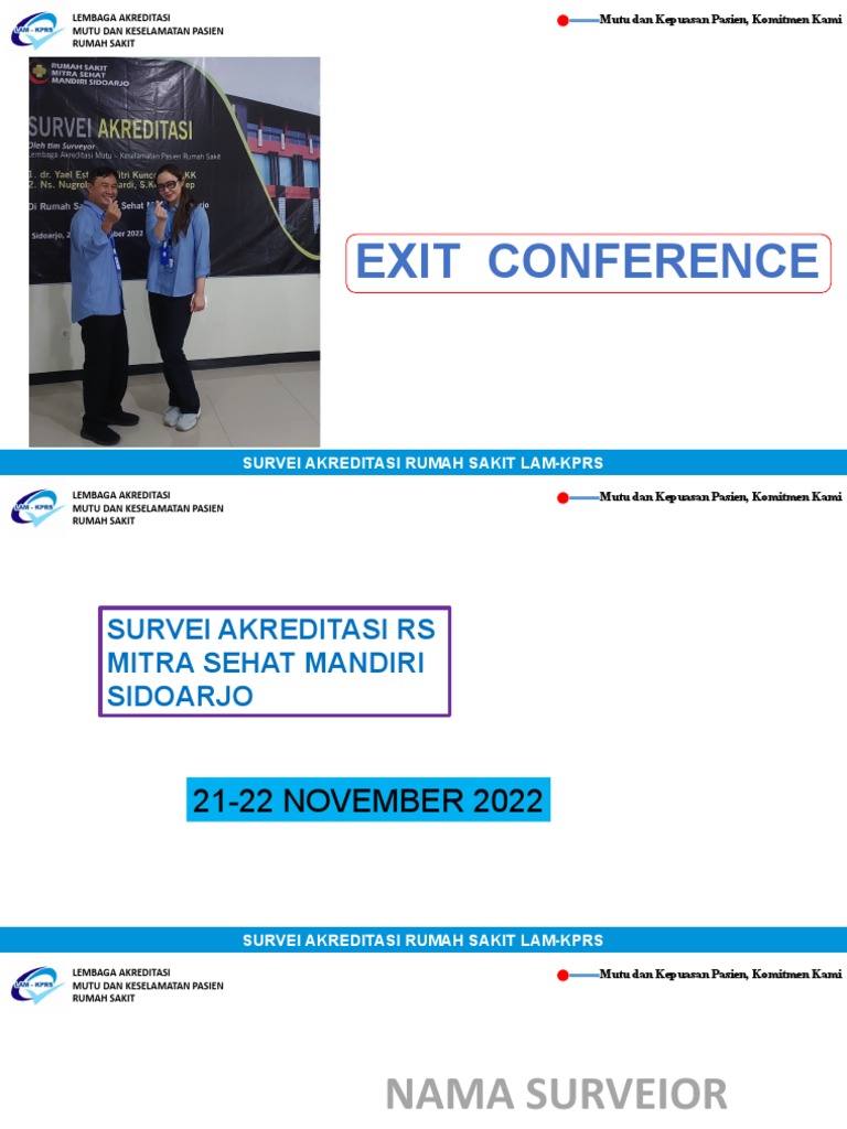 Exit Conference Akreditasi RS 2022 | PDF