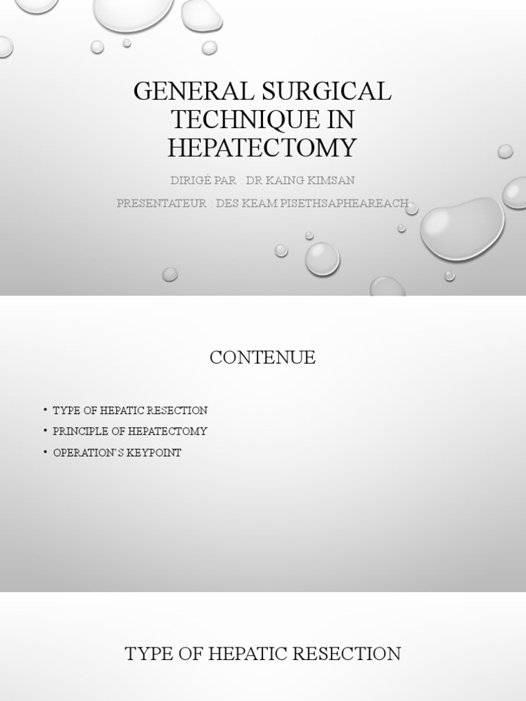 General Surgical Technique in Hepatectomy | PDF | Liver | Medical ...