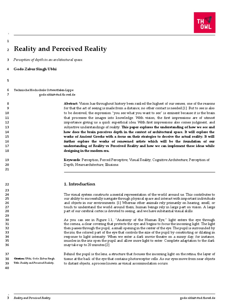 Final Research | PDF | Perception | Perspective (Graphical)