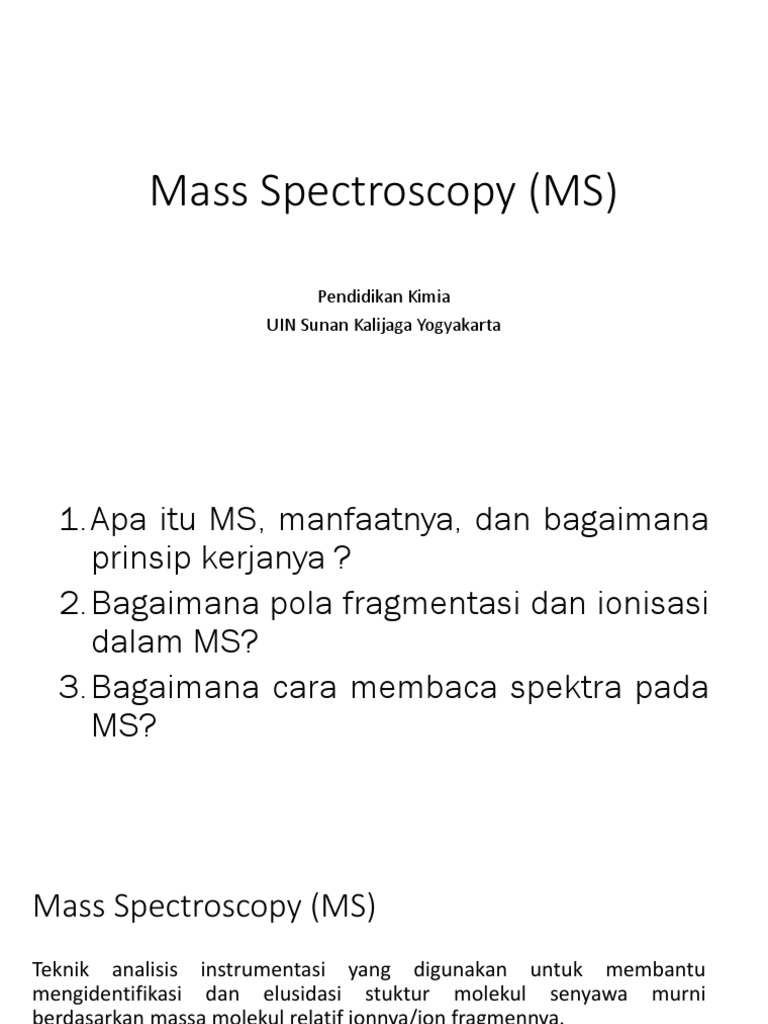 Mass Spectros | PDF