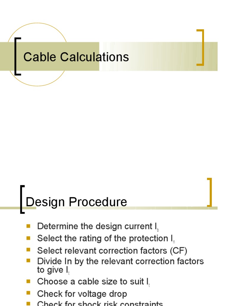 Cable Calculations | PDF