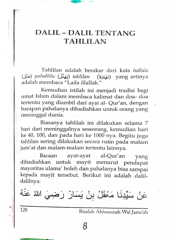 Dalil-Dalil Tahlilan | PDF