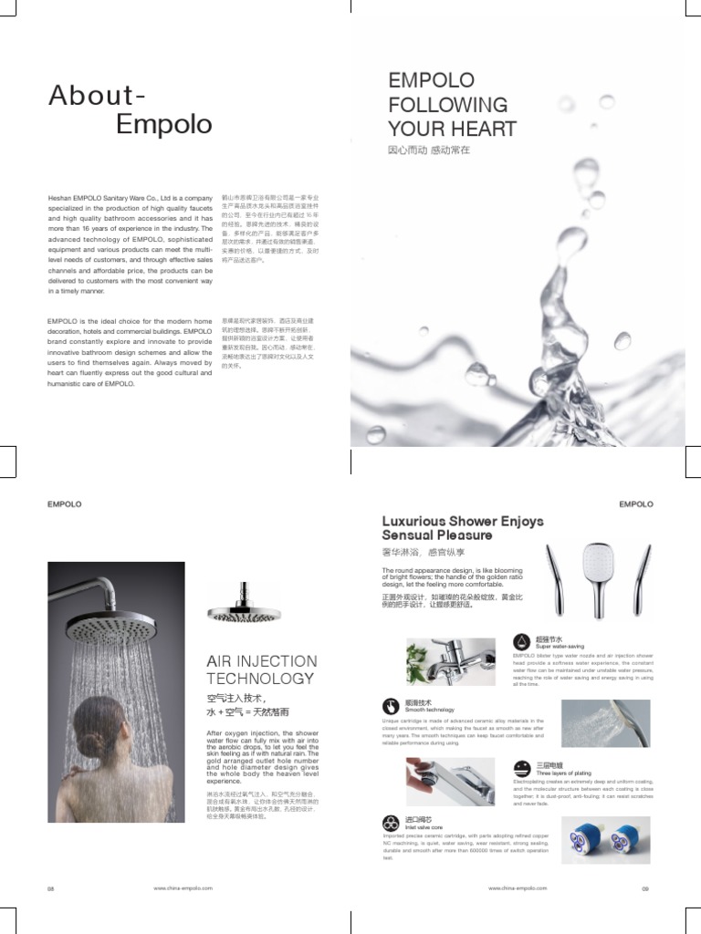 EMPOLO Watermark Taps&shower Catalog | PDF