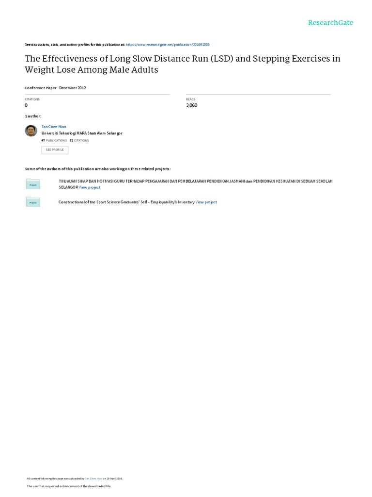 The Effectiveness of Long Slow Distance Run (LSD) and Stepping ...