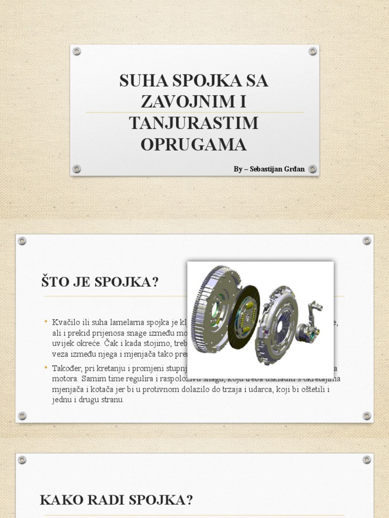 Suha Spojka Sa Zavojnim I Tanjurastim Oprugama | PDF