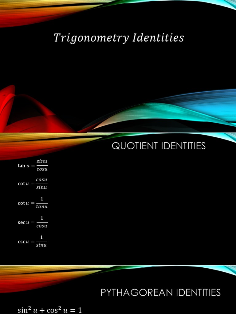 Calculus Identities Pdf