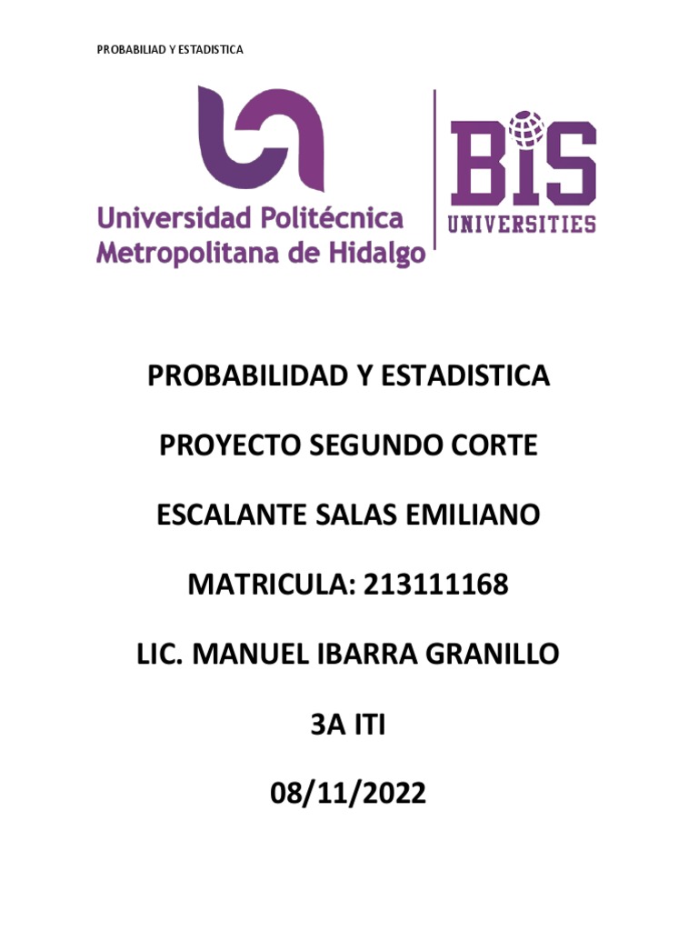 Proyecto Segundo Corte Probabiliad y Estadistica | PDF | Probabilidad | Estadísticas