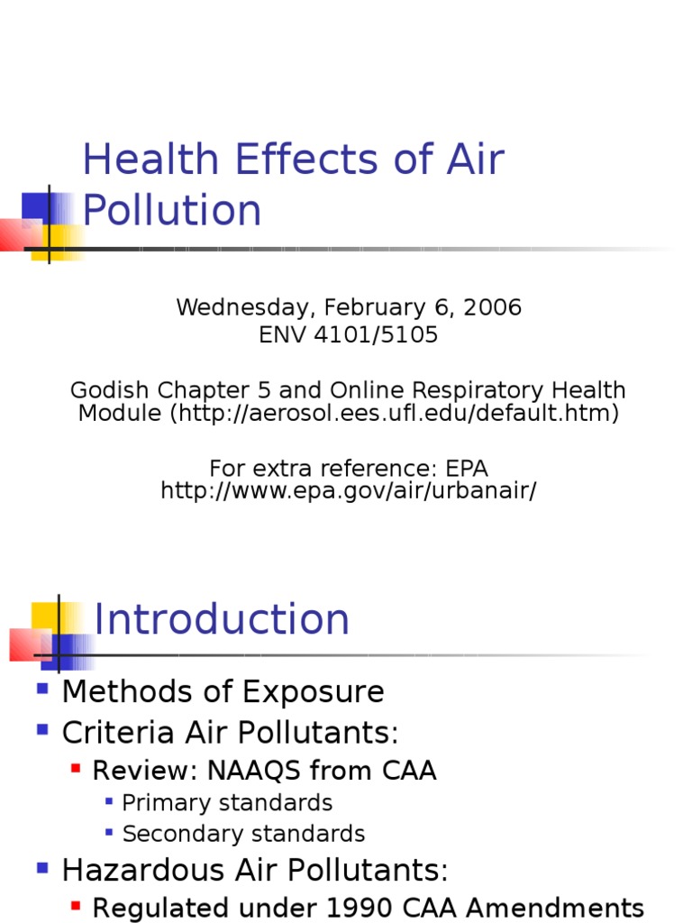 Health Effects of Air Pollution | PDF | Air Pollution | Particulates
