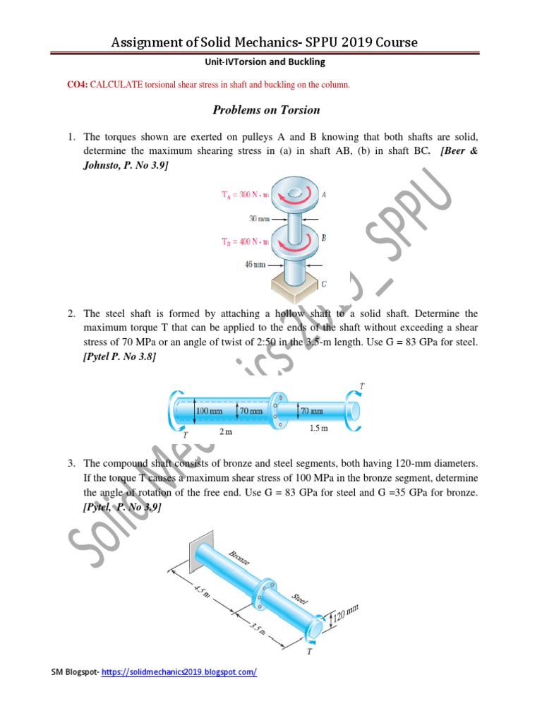 Unit 4 Assignments | PDF | Buckling | Stress (Mechanics) Unit 4 Assignments | PDF | Buckling | Stress (Mechanics)