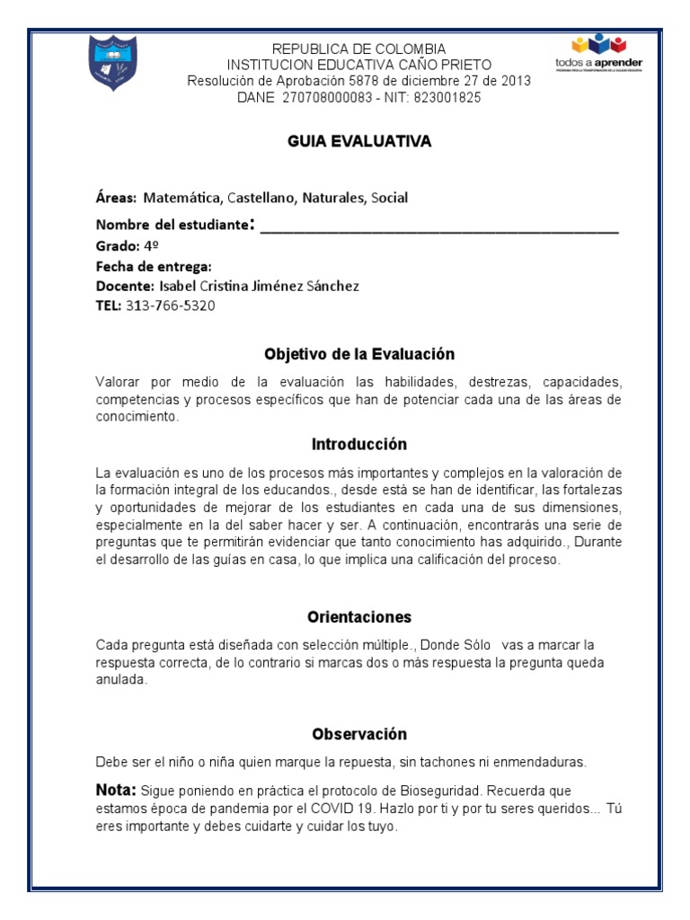 Guia Evaluativa | PDF | Evaluación | Colombia Guia Evaluativa | PDF | Evaluación | Colombia