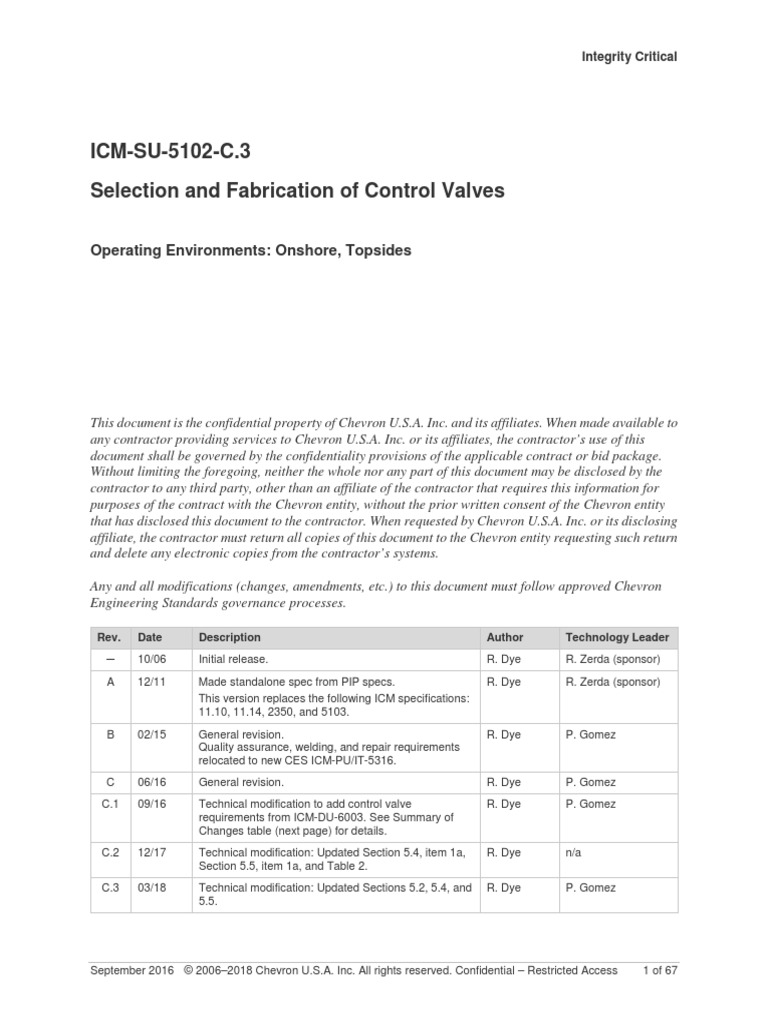 ICM-SU-5102-C.3 CV Selection & Fabrication | PDF | Valve | Pipe (Fluid ...